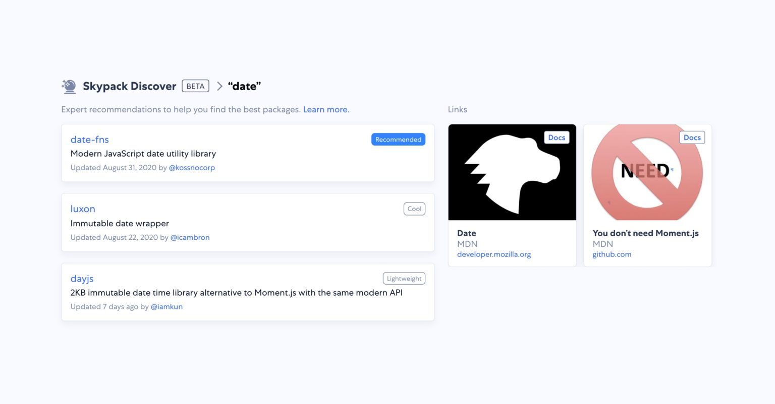 Introducing Skypack Discover - Skypack Blog
